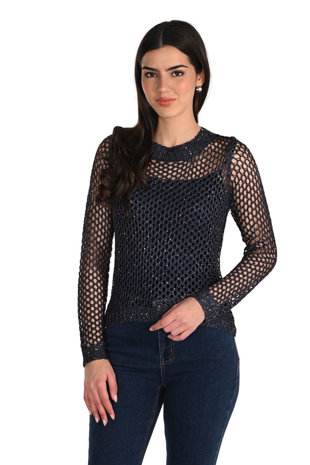 Frank Lyman Mesh Knit Sweater – Anne's On The Avenue